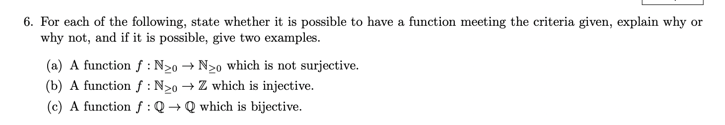 Solved 6. For each of the following, state whether it is | Chegg.com