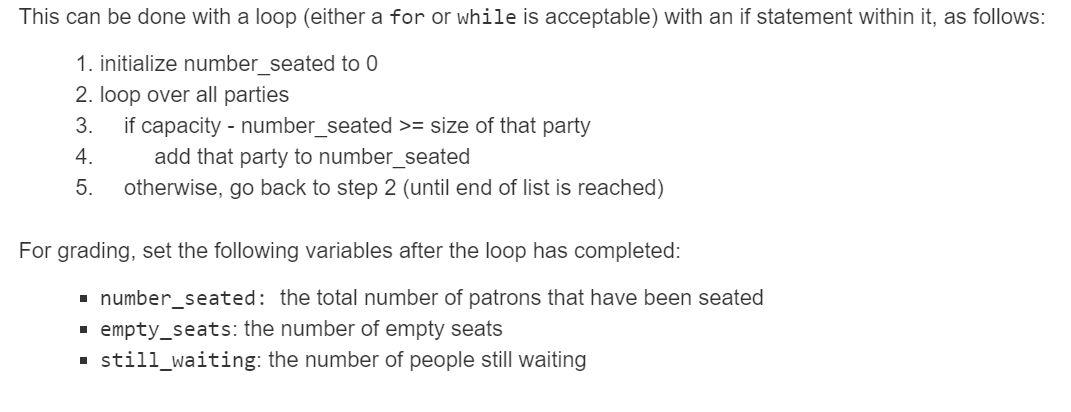 Solved Seating Diners in a Restaurant You have opened a new | Chegg.com