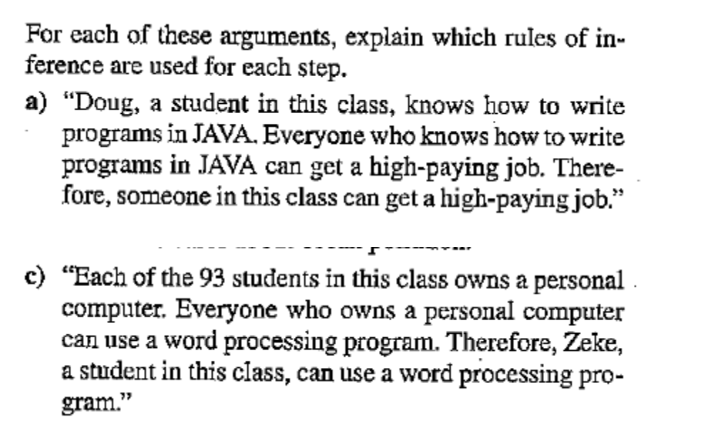 Solved For each of these arguments, explain which rules of | Chegg.com