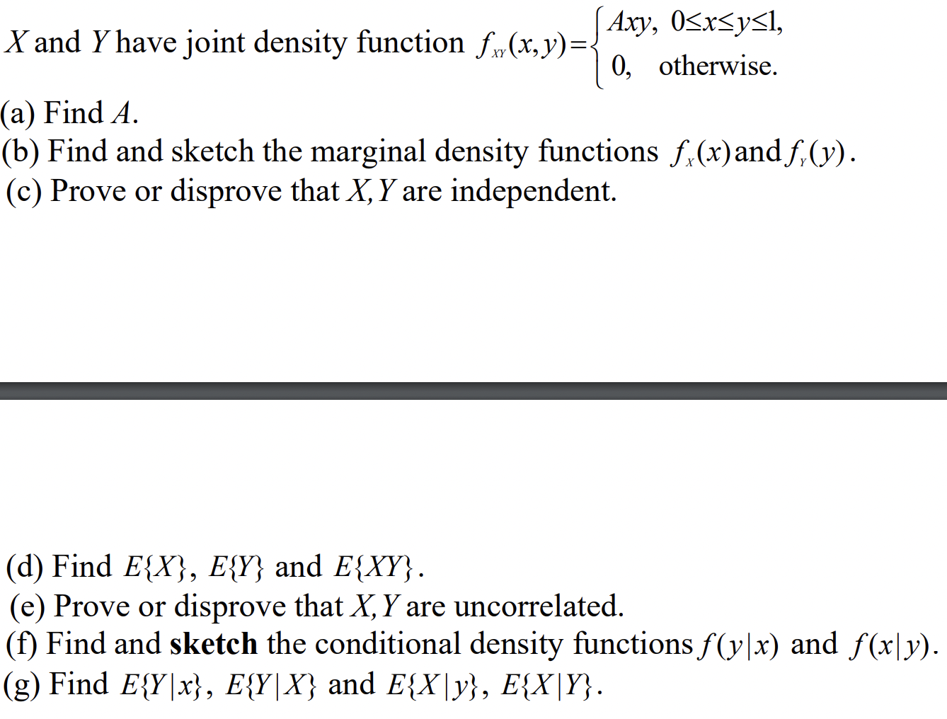 X and Y have joint density function | Chegg.com