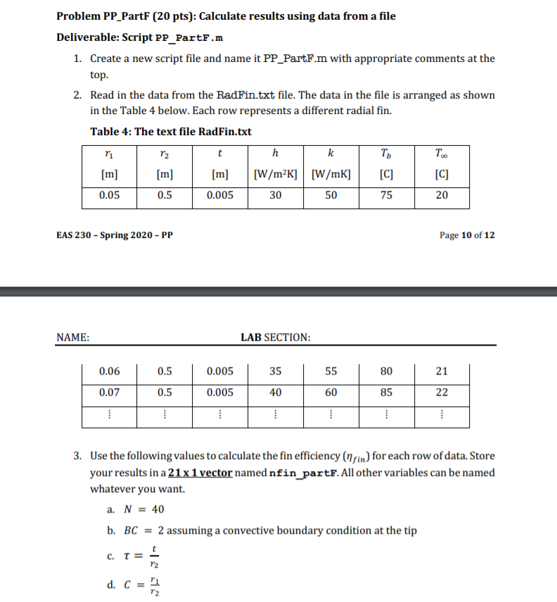Problem PP_PartF (20 pts): Calculate results using | Chegg.com