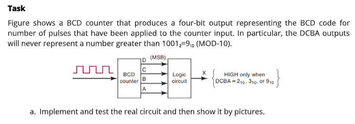 Solved Task Figure shows a BCD counter that produces a | Chegg.com
