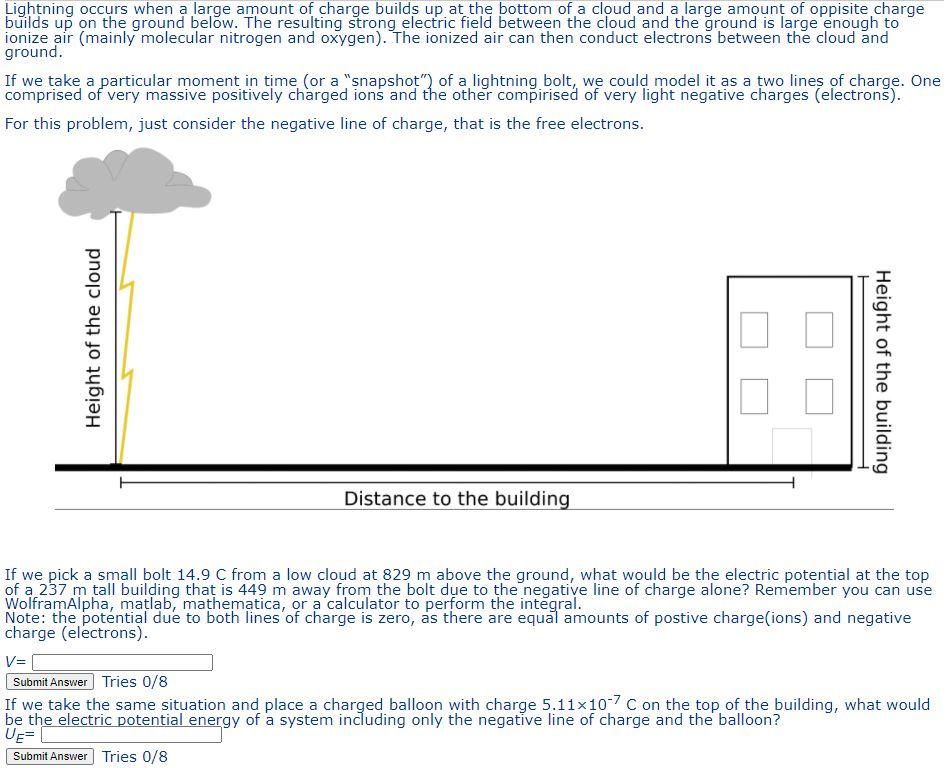 Solved Lightning occurs when a large amount of charge builds | Chegg.com