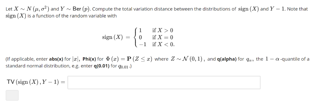 Solved Compute the total variation distance between P-Unif | Chegg.com