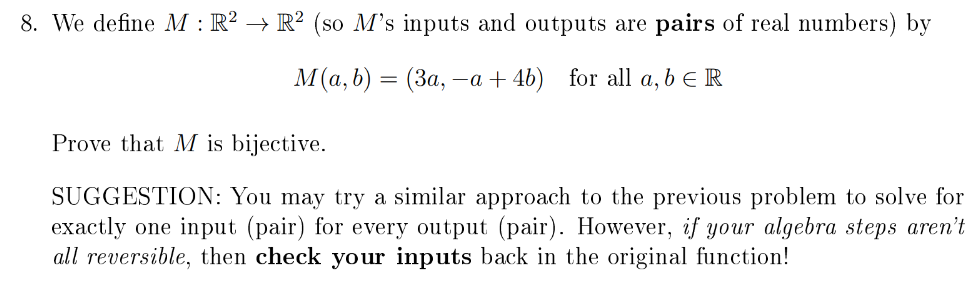 Solved We define M:R2→R2 (so M 's inputs and outputs are | Chegg.com