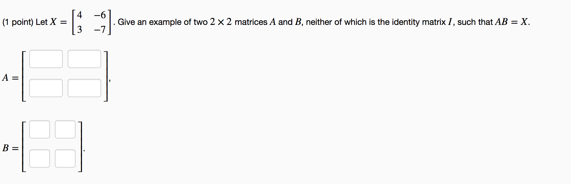 Solved -6) (1 point Lot x = (3-4). Give an example of t (1 | Chegg.com