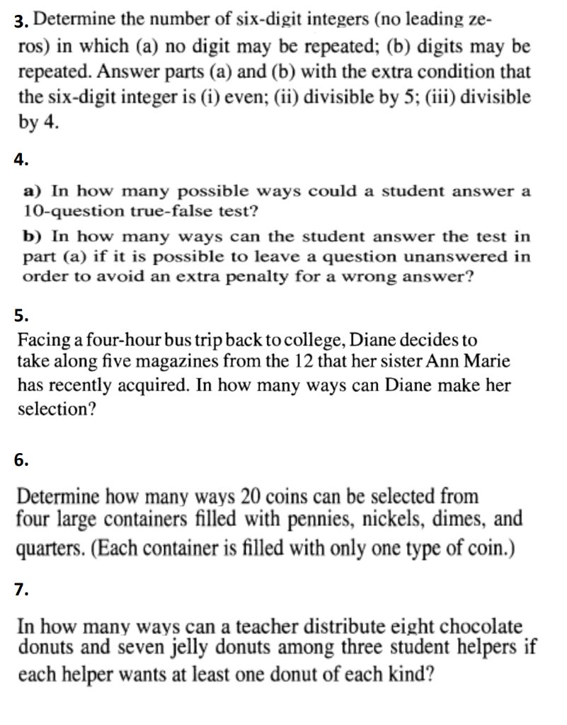 Solved 3. Determine the number of six-digit integers (no | Chegg.com