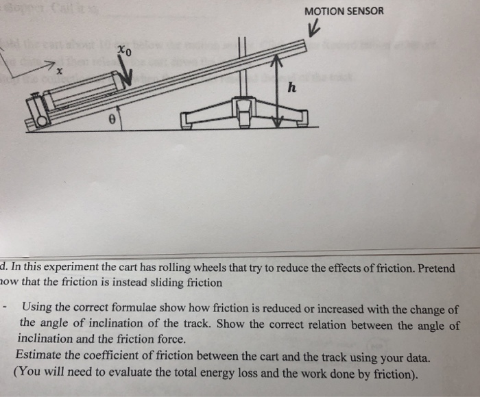 Solved MOTION SENSOR d. In this experiment the cart has | Chegg.com