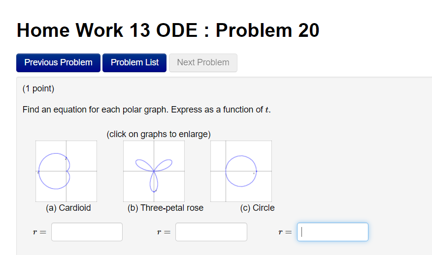 Solved Home Work 13 ODE : Problem 16 Previous Problem | Chegg.com