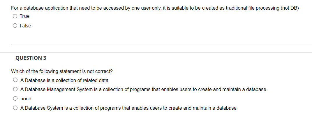 Solved For a database application that need to be accessed | Chegg.com