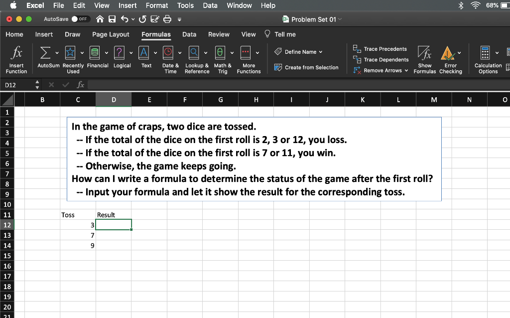Solved Excel File Edit View Insert Format Tools Data Window | Chegg.com