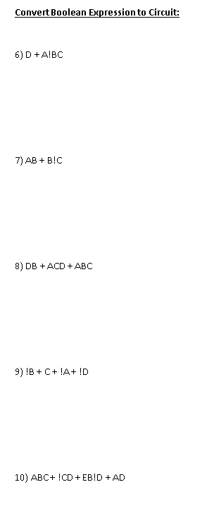 Solved Convert Boolean Expression to Circuit: 6) D+ΔBC 7) | Chegg.com