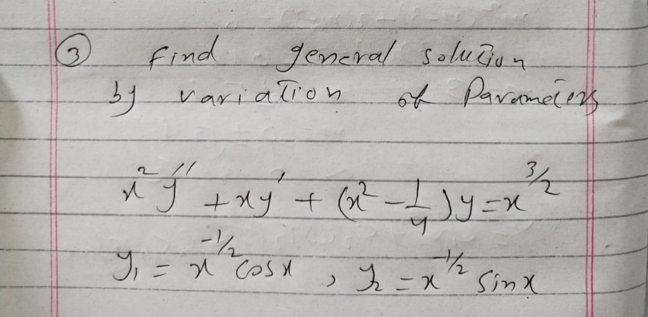 Solved find general solution by variation ob parameters it | Chegg.com
