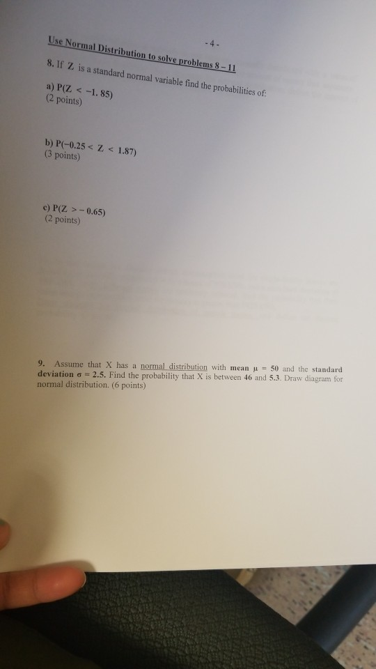 Solved Use Normal Distribution to solve problems 8-11 8. If | Chegg.com