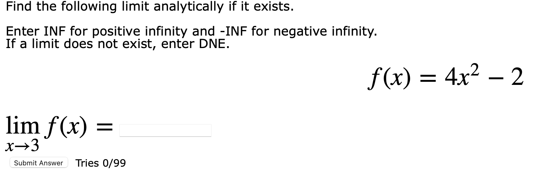 Solved Find the following limit analytically if it exists. | Chegg.com