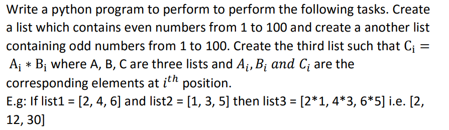 Solved Write a python program to perform to perform the | Chegg.com