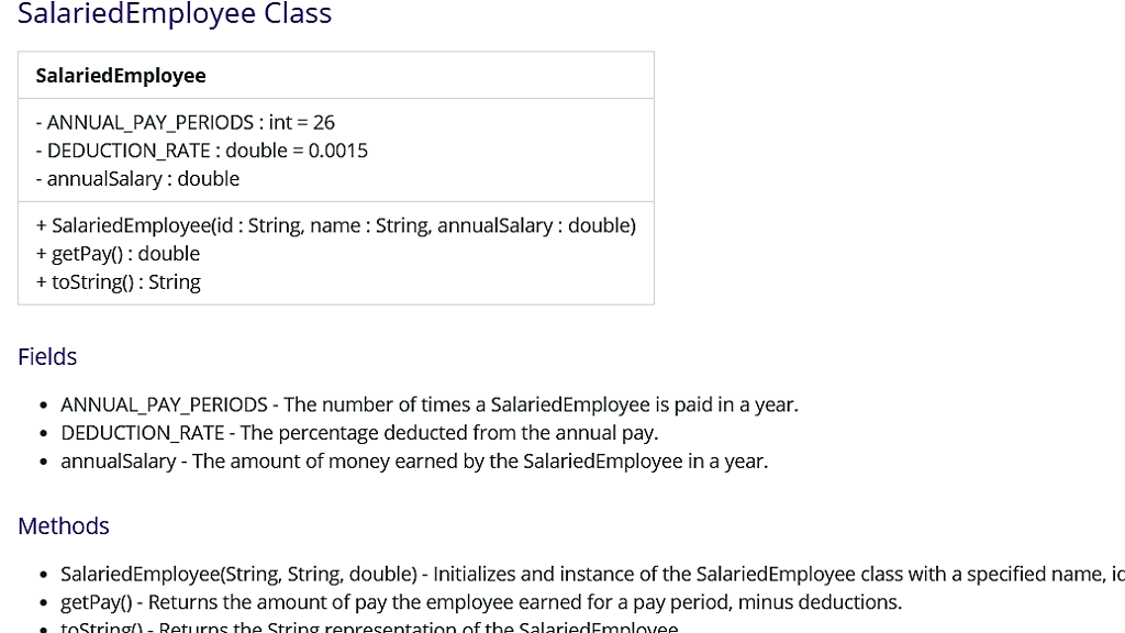 Solved Employee Class Code a class that encapsulates an | Chegg.com