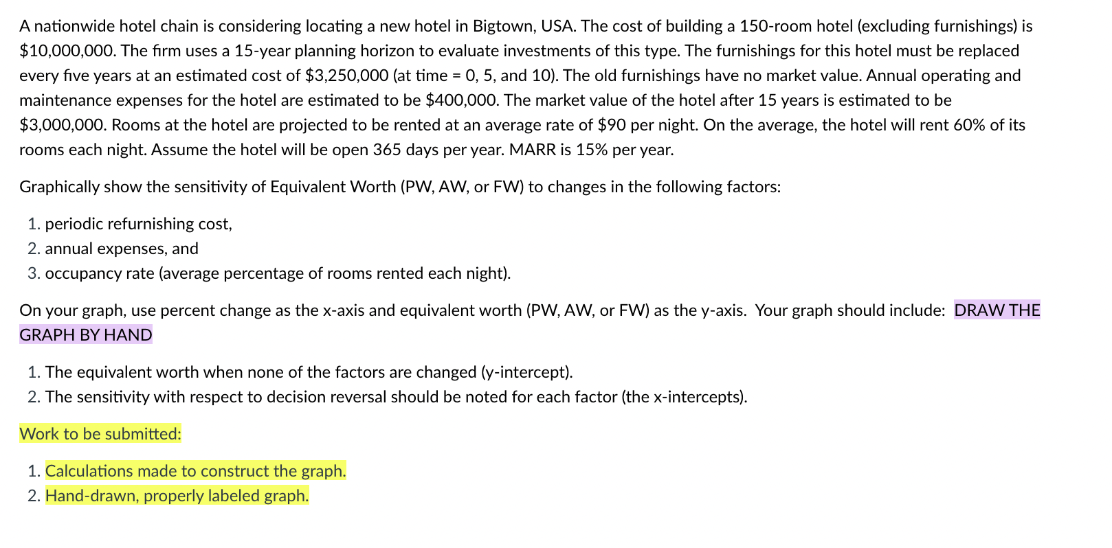 Solved A nationwide hotel chain is considering locating a | Chegg.com