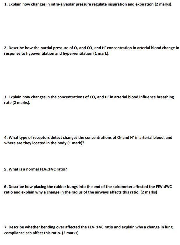 Solved 1. Explain how changes in intra-alveolar pressure | Chegg.com