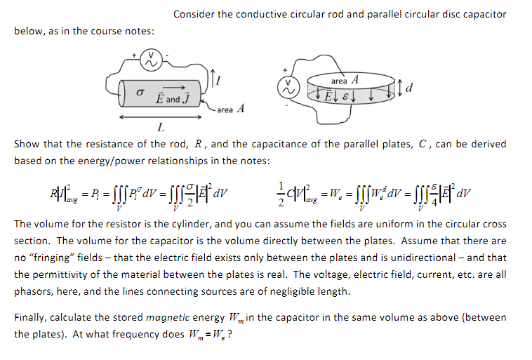 Solved Consider the conductive circular rod and parallel | Chegg.com