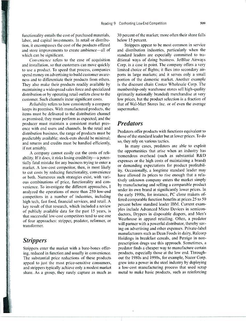 Solved Reading Confronting Low-End Competition Don Potter | Chegg.com