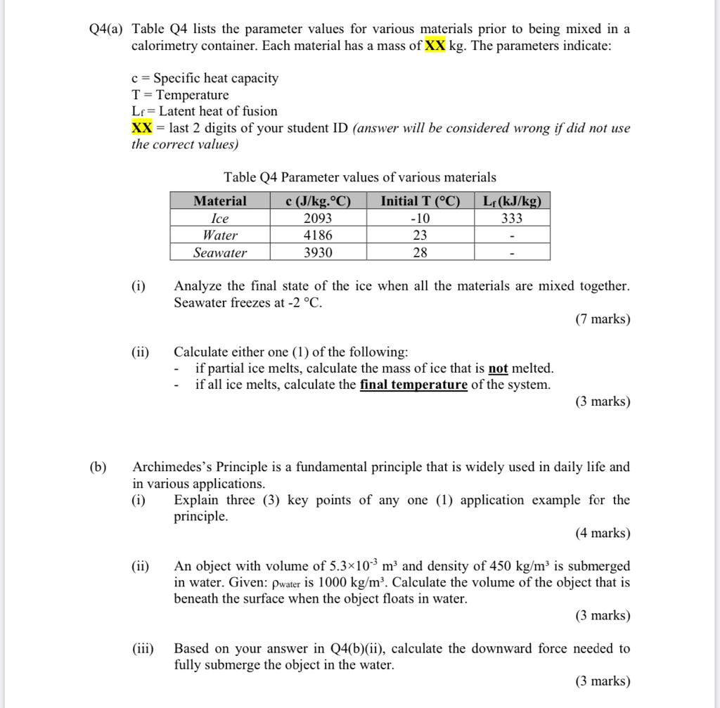 Solved Q4(a) Table Q4 lists the parameter values for various | Chegg.com