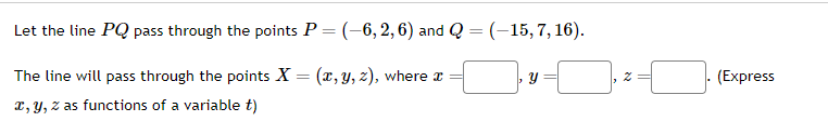 Solved Let the line \\( P Q \\) pass through the points \\( | Chegg.com