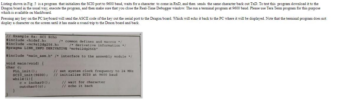 Solved Listing shown in Fig. 5 is a program that initializes | Chegg.com