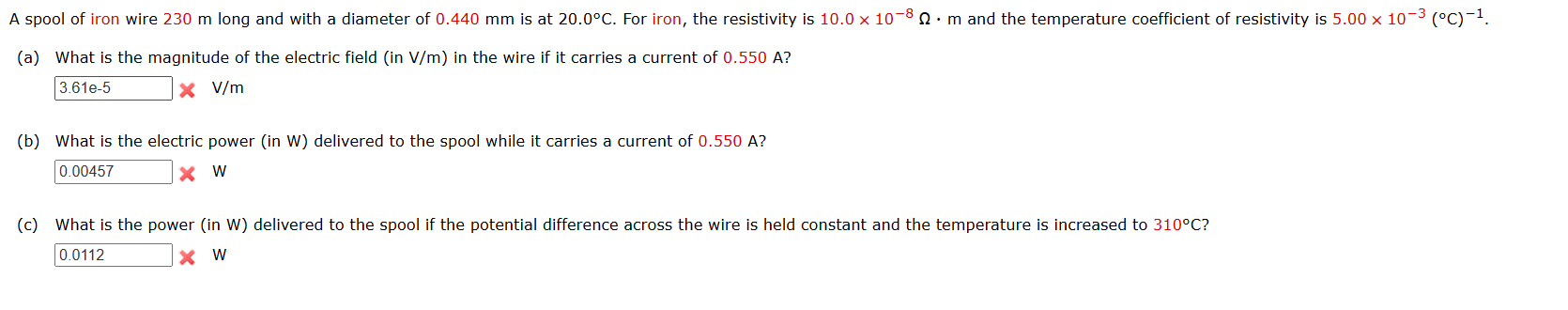 Solved by an EXPERT A spool of ﻿iron wire 230 m ﻿long and with a diameter | Chegg.com