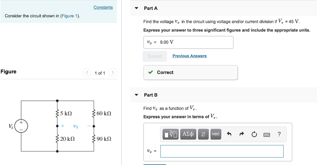Solved Constants Part A Consider the circuit shown in | Chegg.com