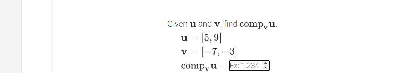 Solved Given u and v, find comppvu. u=[5,9]v=[−7,−3]Find the | Chegg.com