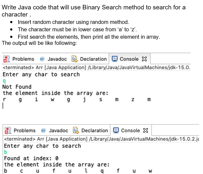 Solved Write Java code that will use Binary Search method to | Chegg.com