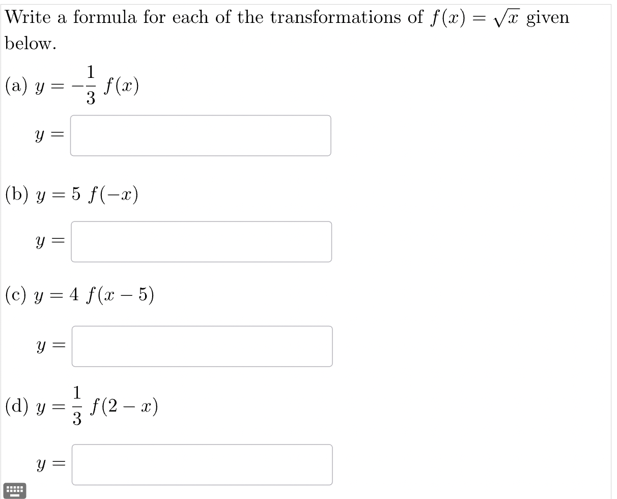 Solved Write a formula for each of the transformations of | Chegg.com