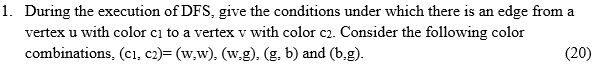 Solved During the execution of DFS, give the conditions | Chegg.com