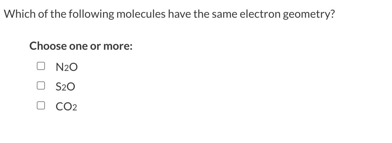 Solved Which of ﻿the following molecules have the same | Chegg.com