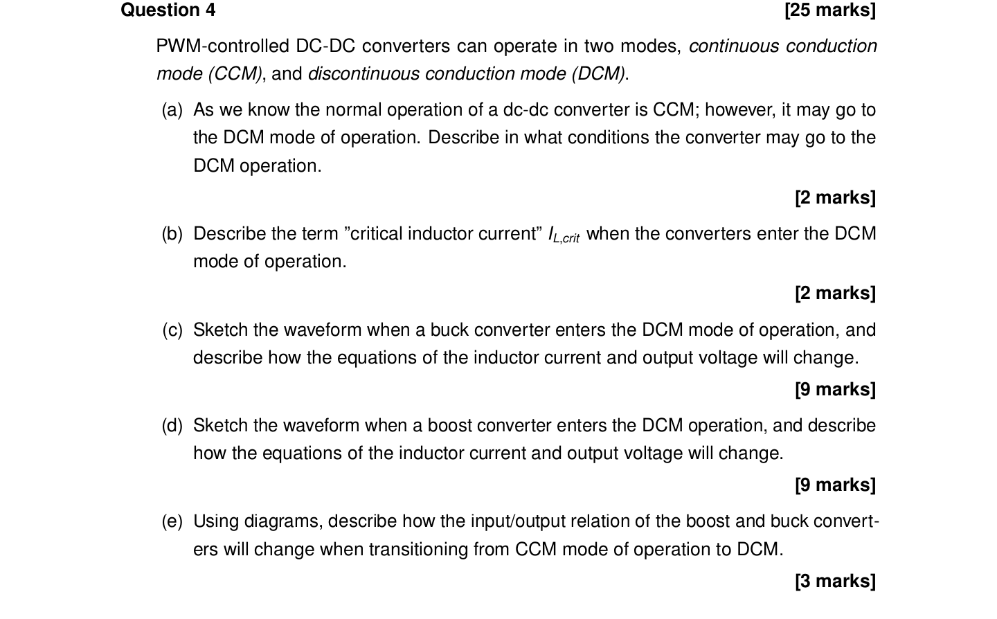 Solved Question 4 [25 marks] PWM-controlled DC-DC converters | Chegg.com