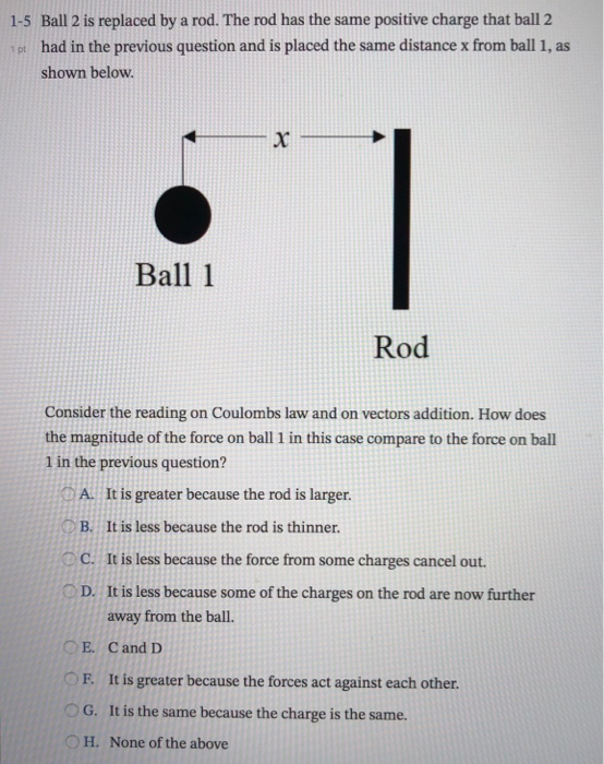 Solved 1-4 Two positively charged balls are placed a | Chegg.com