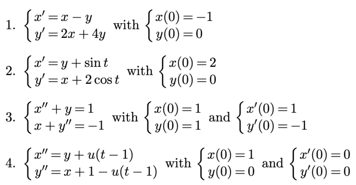 Solved Solve the systems of differential equations | Chegg.com