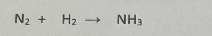 Solved N2+H2→NH3 | Chegg.com