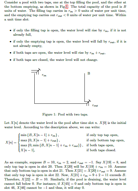 Solved Consider a pool with two taps, one at the top filling | Chegg.com