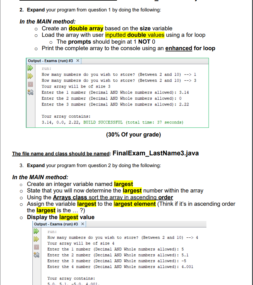 Solved Help with java practice exam | Chegg.com
