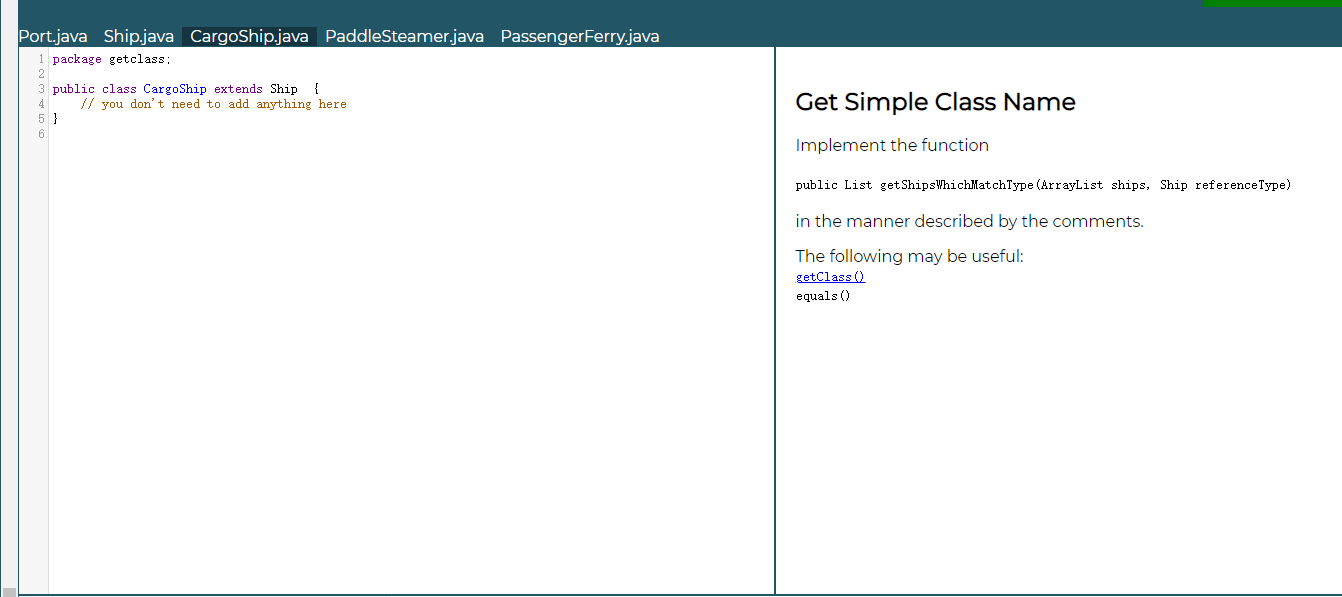 Solved Port.java Ship.java CargoShip.java PaddleSteamer.java | Chegg.com