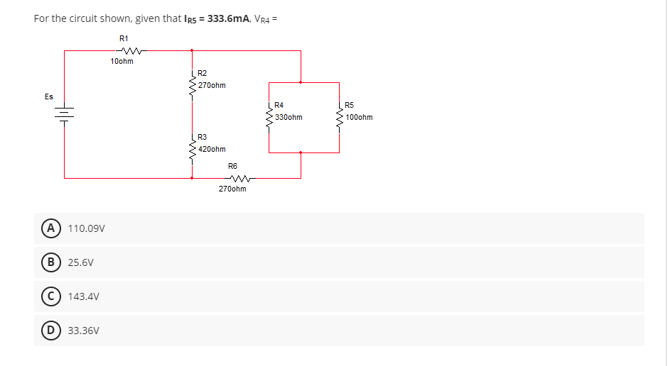 Solved For the circuit shown, given that | Chegg.com