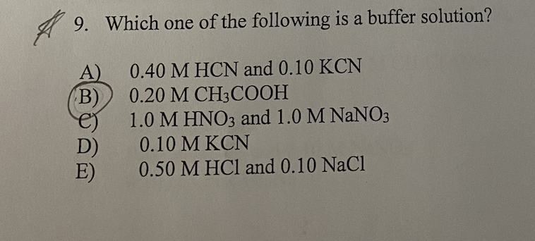 Solved Which one of the following is a buffer | Chegg.com