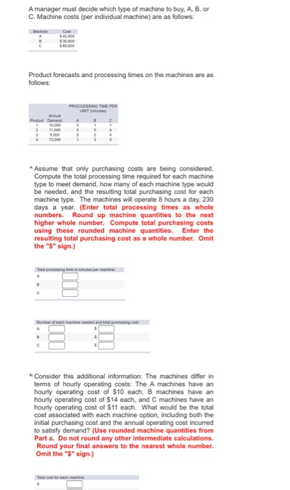 Solved A manager must decide which type of machine to buy, | Chegg.com