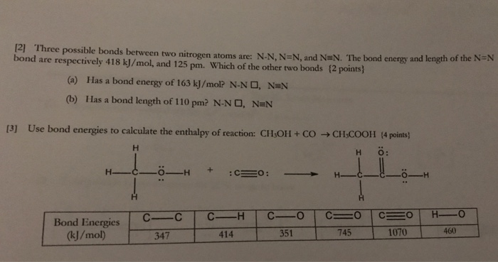 Solved 121 Three possible bonds between two nitrogen atoms | Chegg.com