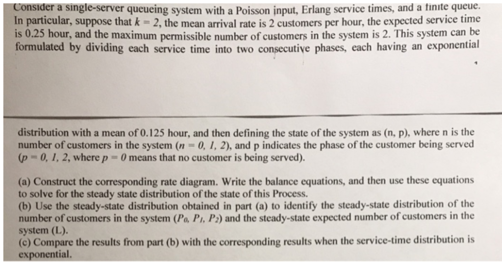 Solved Consider a single-server queueing system with a | Chegg.com