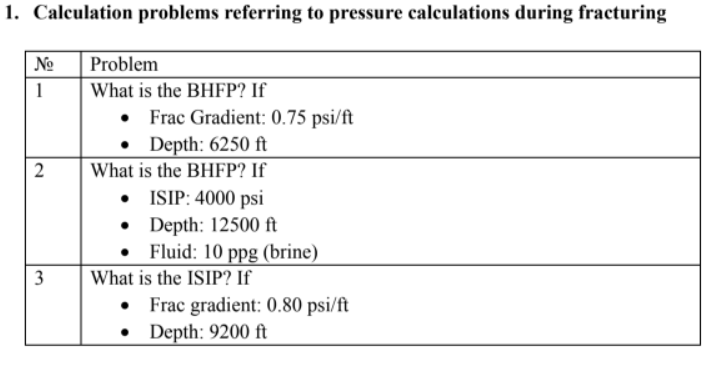 Solved 1. Calculation problems referring to pressure | Chegg.com