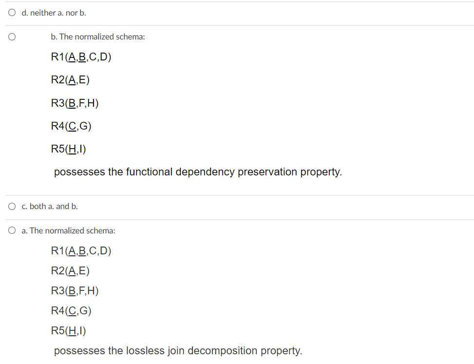 Solved Given universal schema R(A,B,C,D,E,F,G,H,1) and a set | Chegg.com