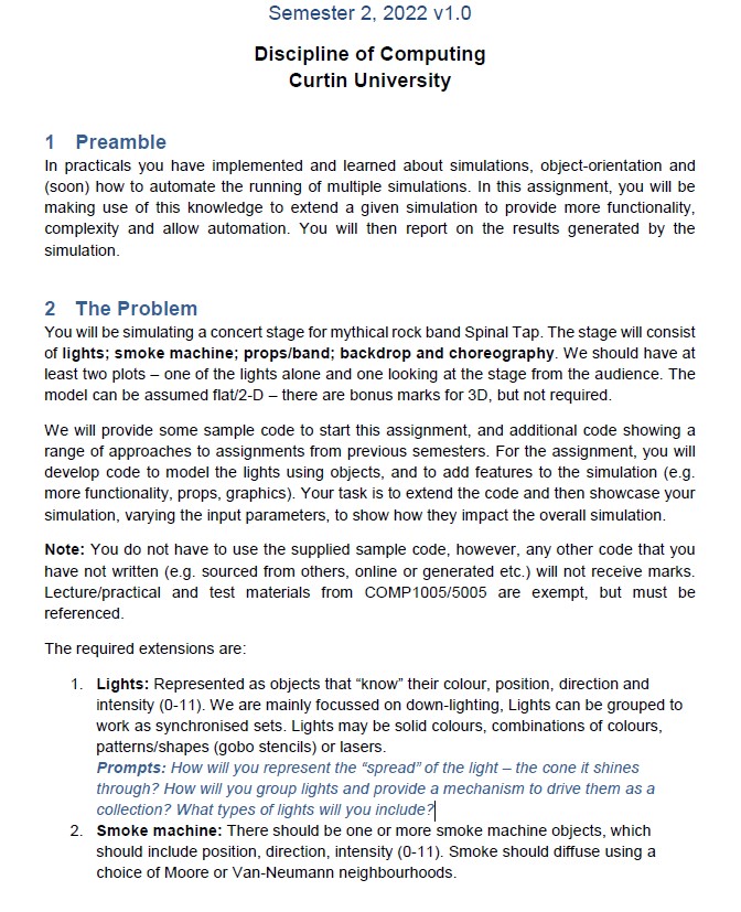 Semester 2, 2022 v1.0 Discipline of Computing Curtin | Chegg.com